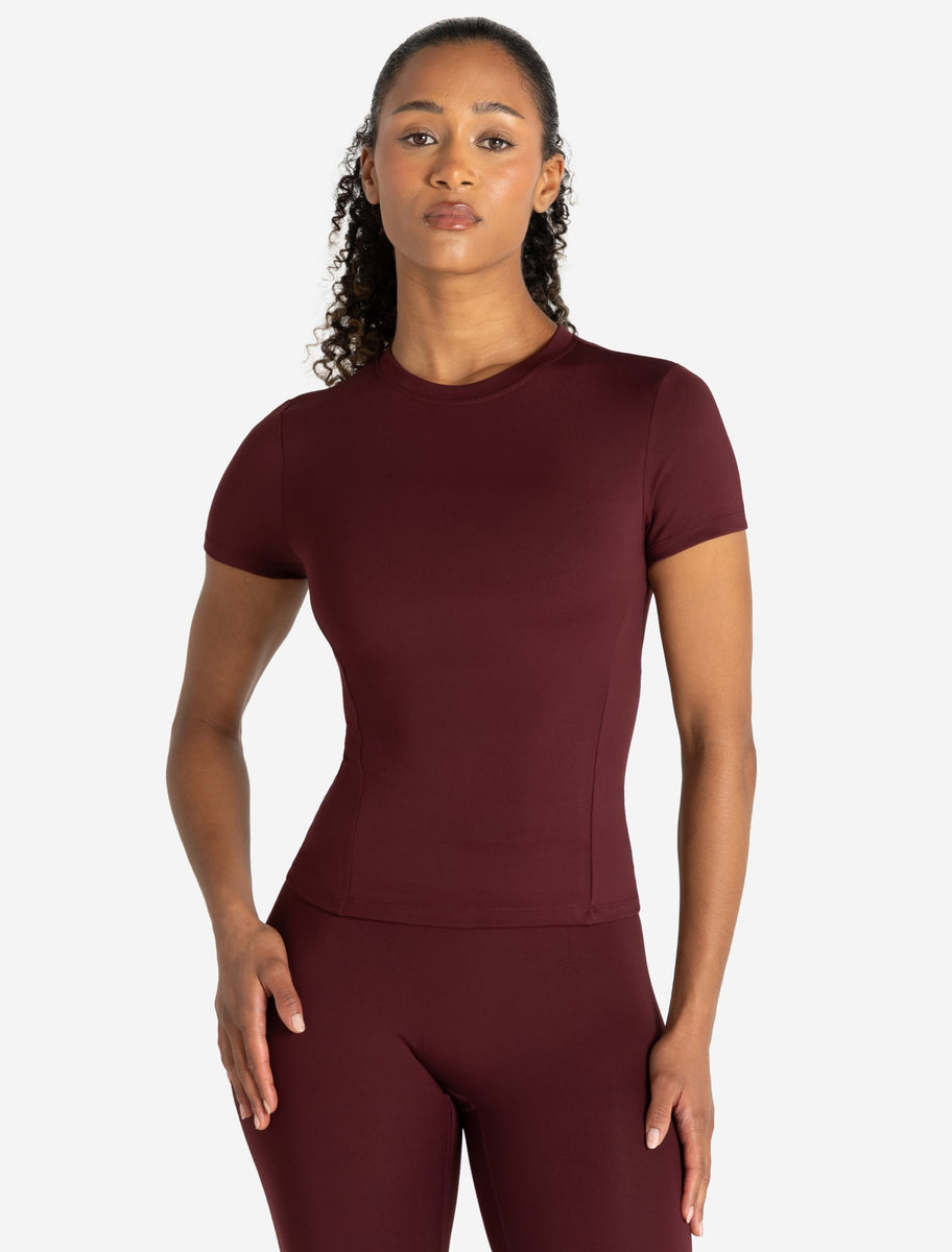 Allure T-Shirt | Dark Burgundy | Pursue Fitness