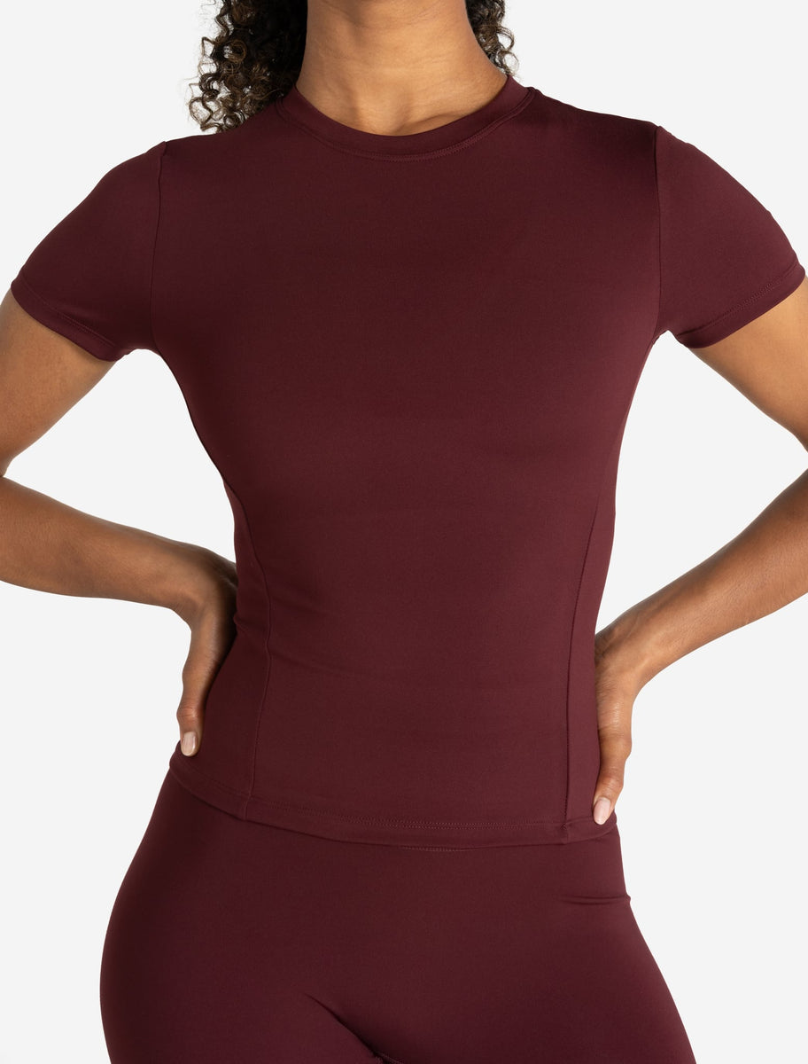 Allure T-Shirt | Dark Burgundy | Pursue Fitness