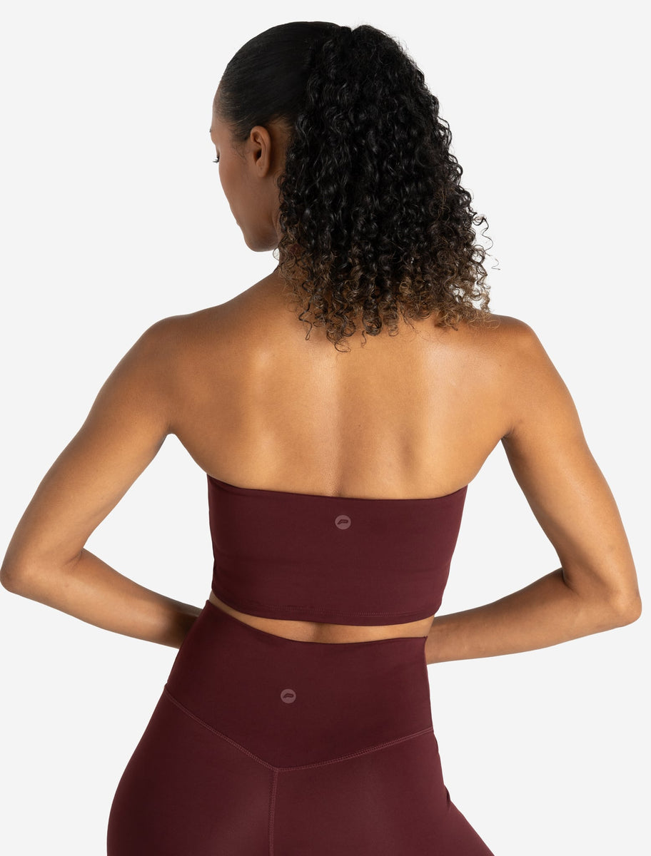 Allure Halter Neck Crop Vest with Built-in Bra | Dark Burgundy | Pursue ...