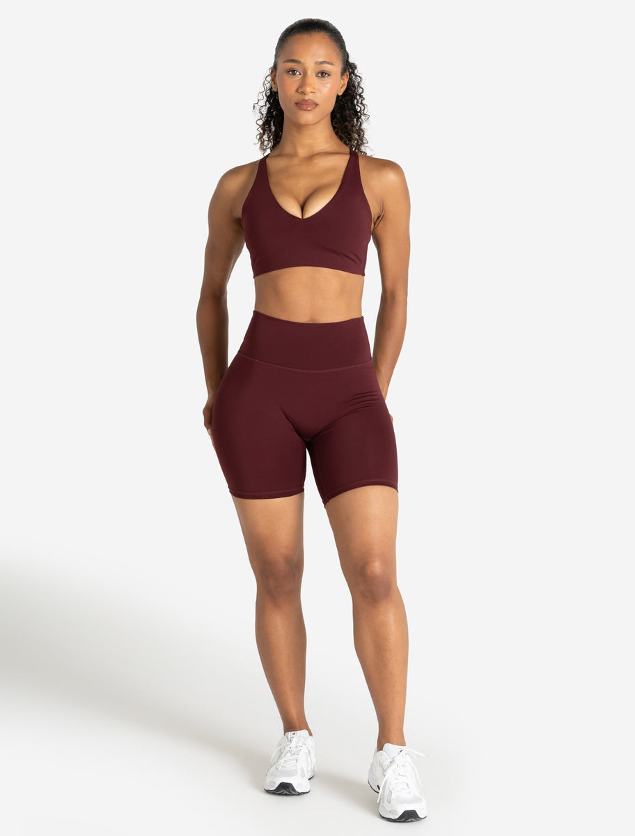 Allure Cycling Shorts | Dark Burgundy | Pursue Fitness