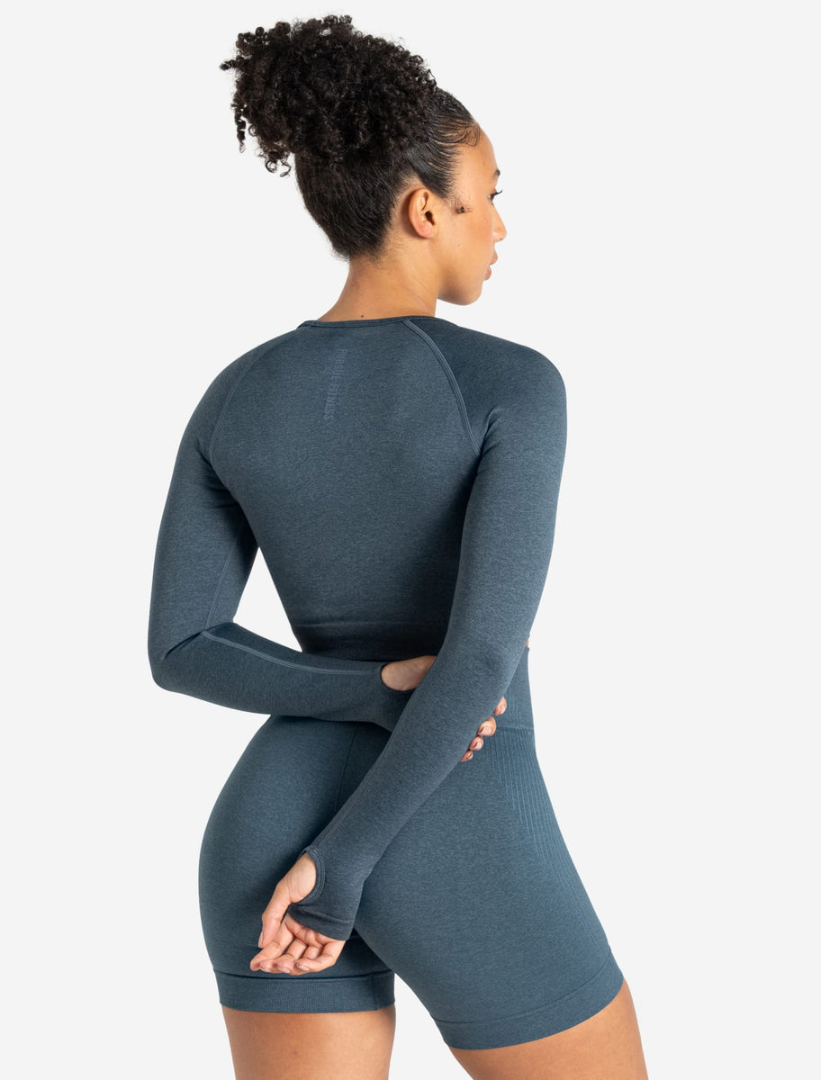 ADAPT 2.0 Seamless Crop Top | Petrol Blue | Pursue Fitness