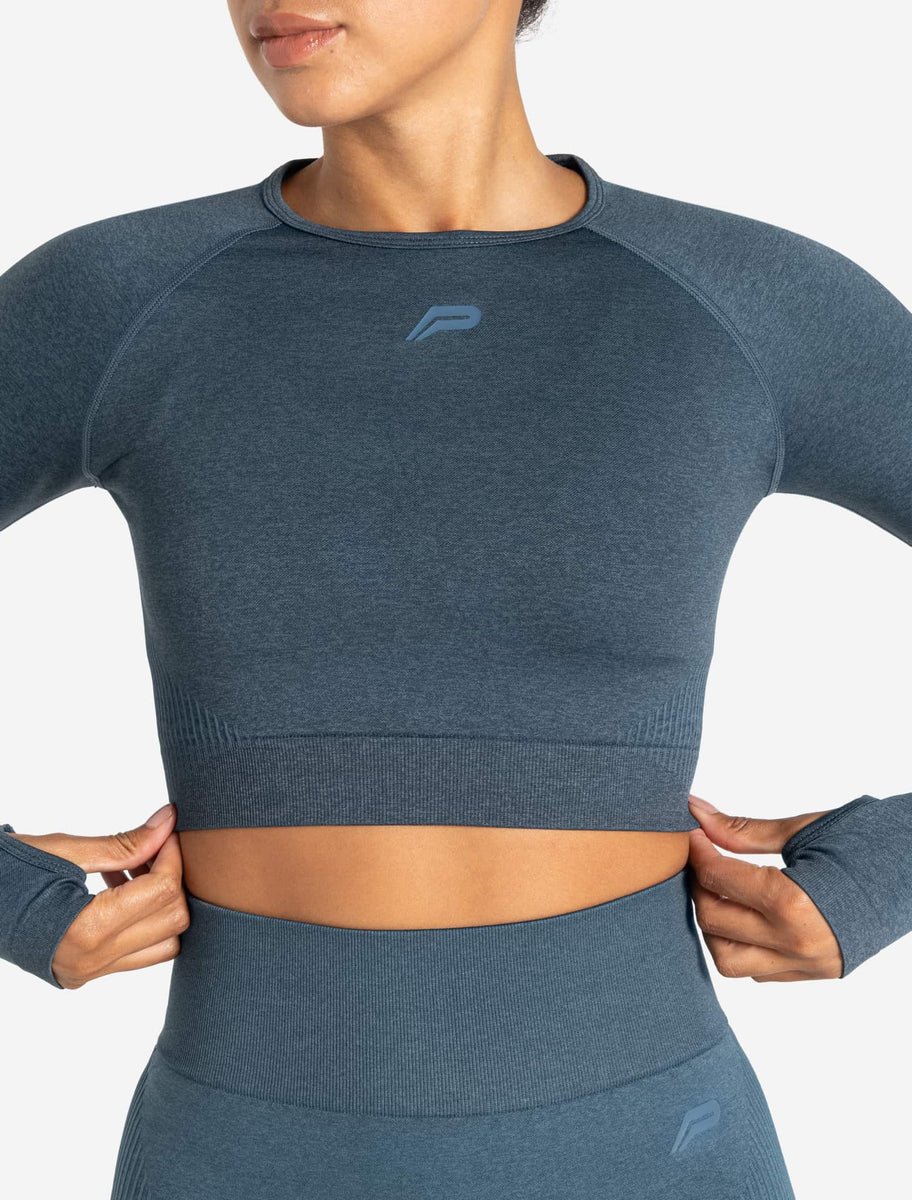 ADAPT 2.0 Seamless Crop Top | Petrol Blue | Pursue Fitness