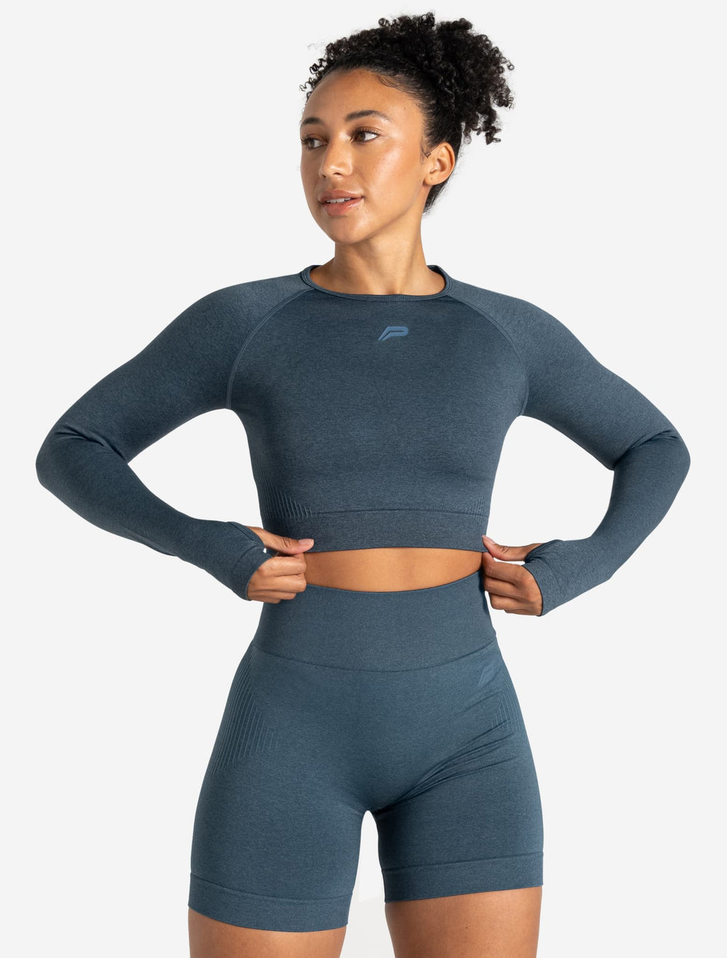 ADAPT 2.0 Seamless Crop Top | Petrol Blue | Pursue Fitness