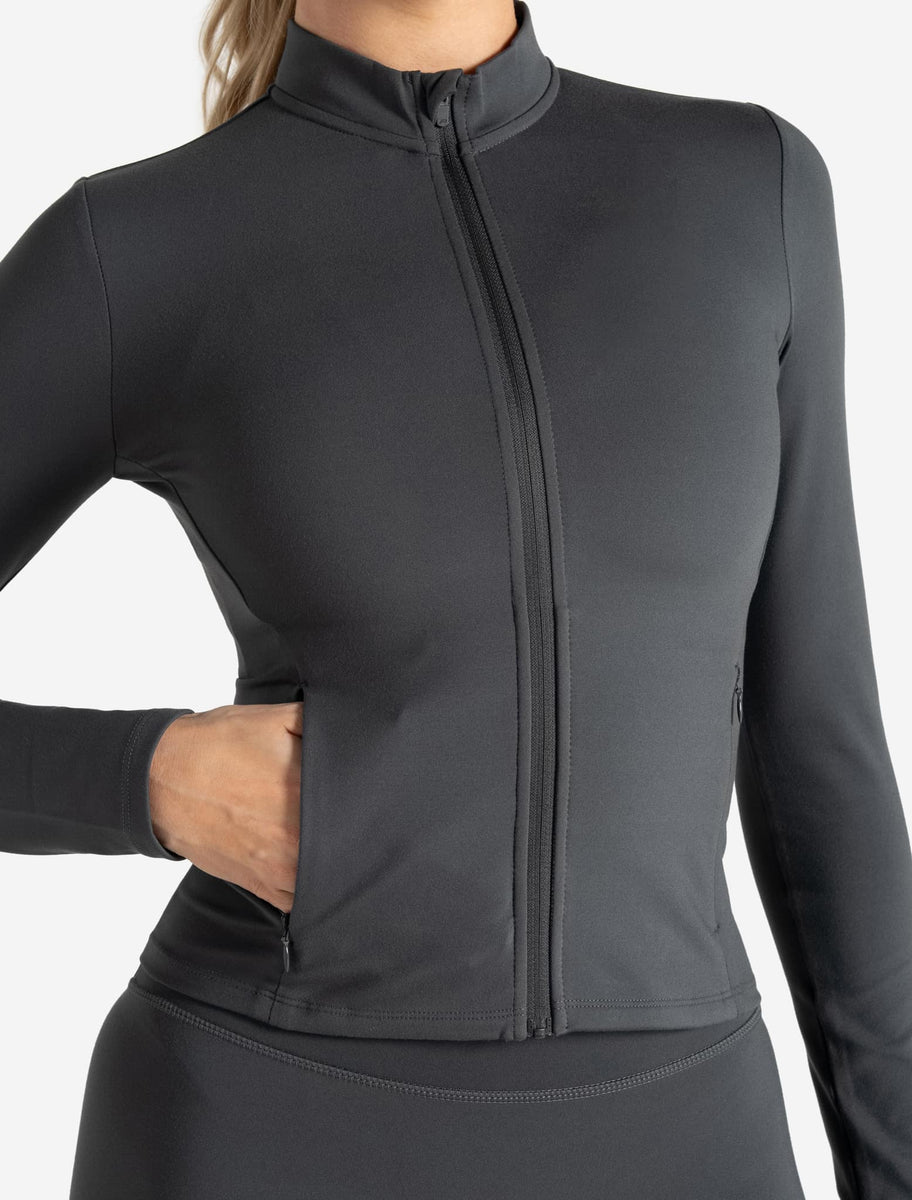Allure Zip Jacket | Storm Grey | Pursue Fitness