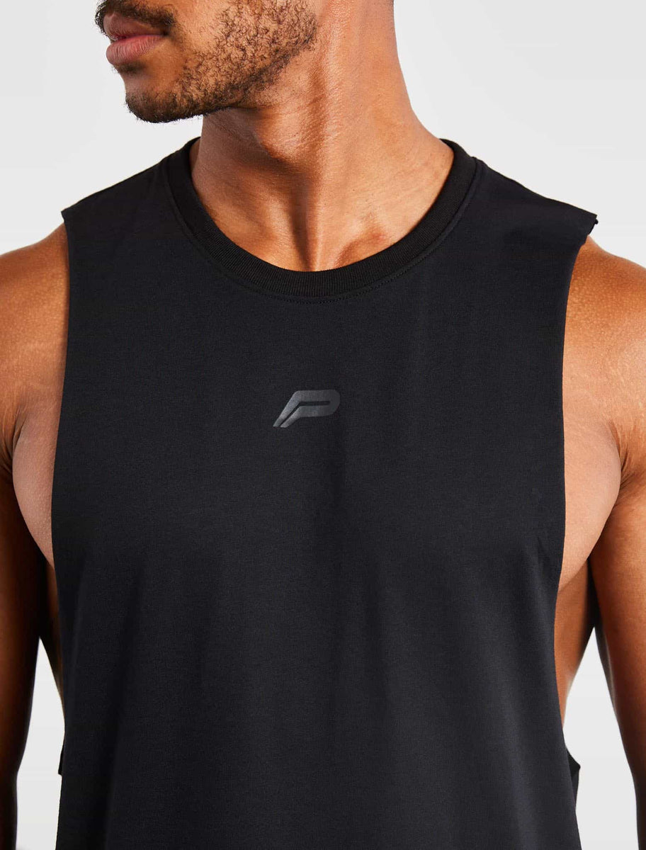 Icon Drop Arm Tank | Black | Pursue Fitness