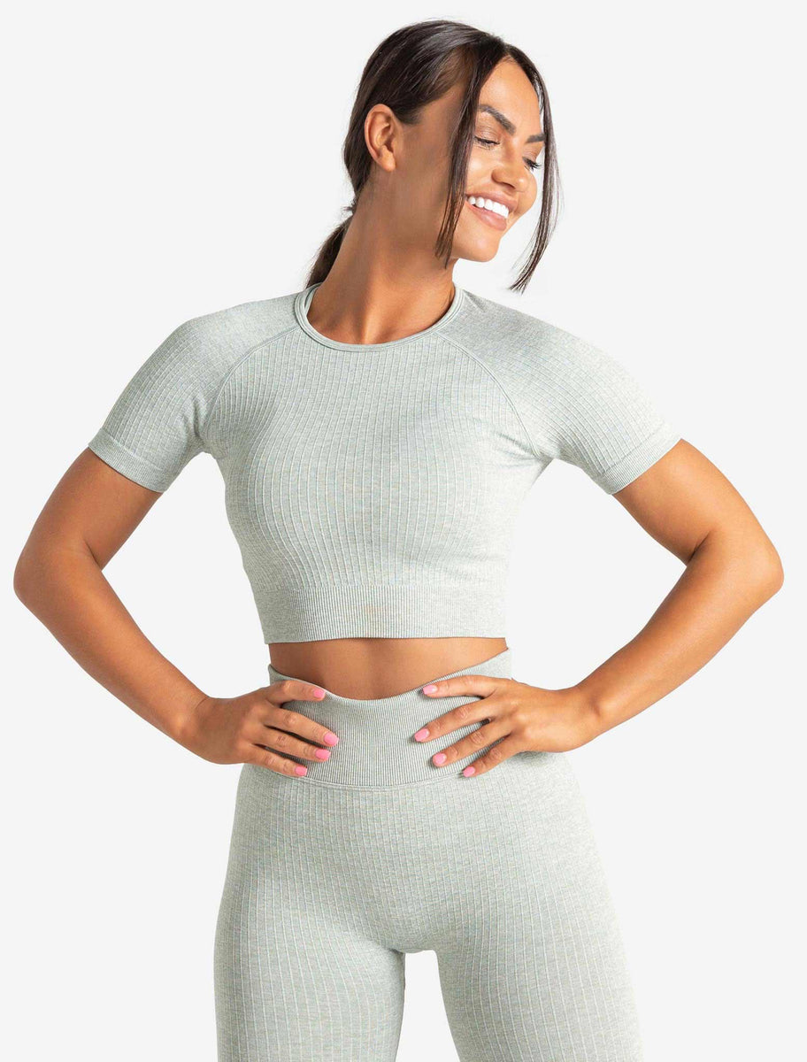 Lounge Seamless Crop Top | Sage Green | Pursue Fitness