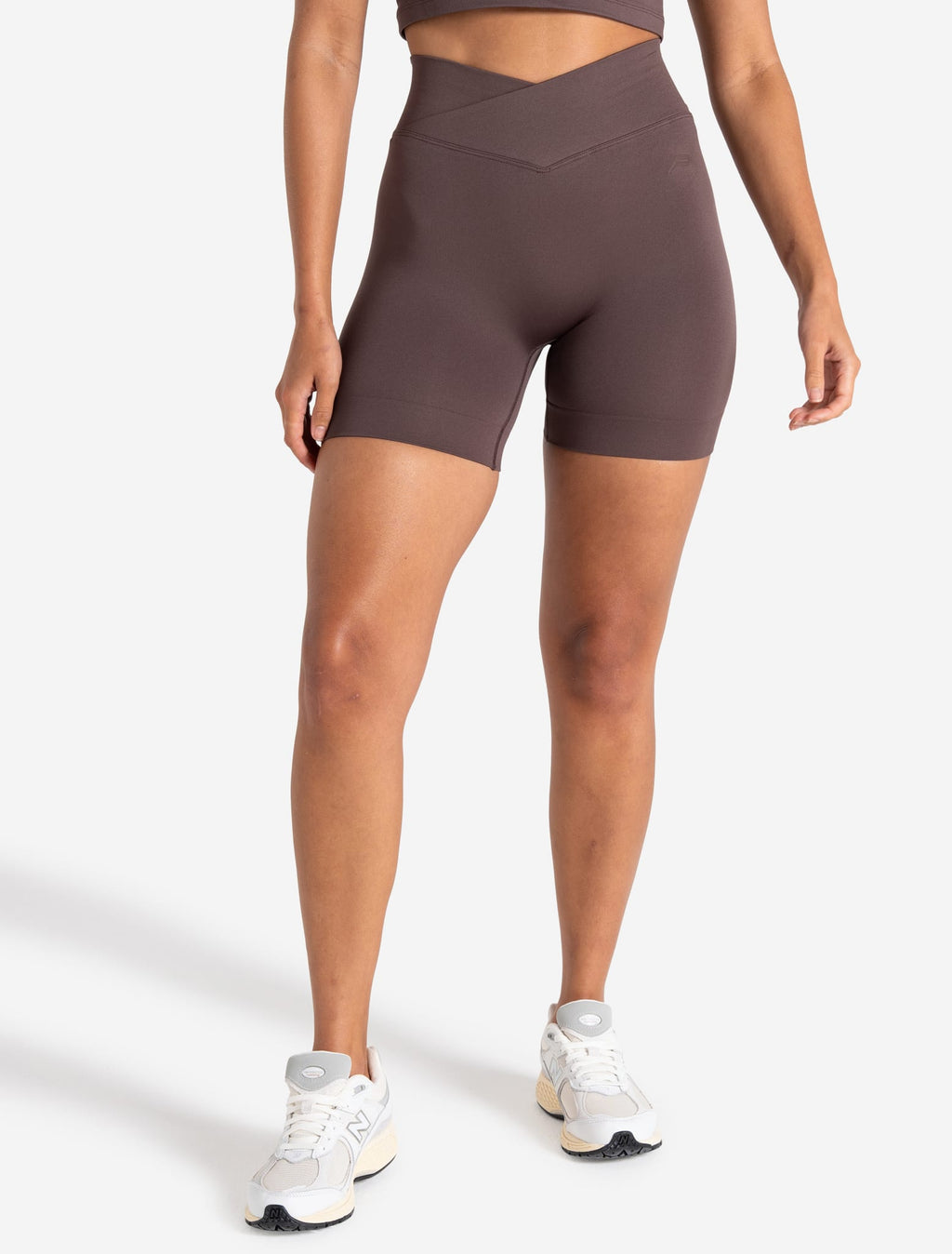Sculpt Seamless Wrap Over Shorts | Mocha | Pursue Fitness