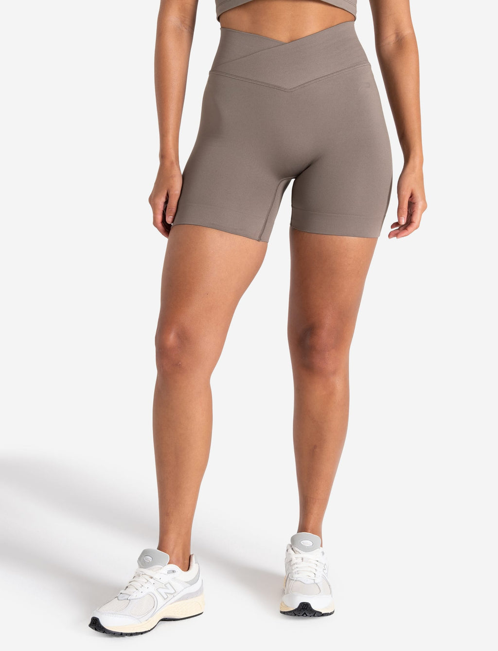 Sculpt Seamless Wrap Over Shorts | Taupe | Pursue Fitness